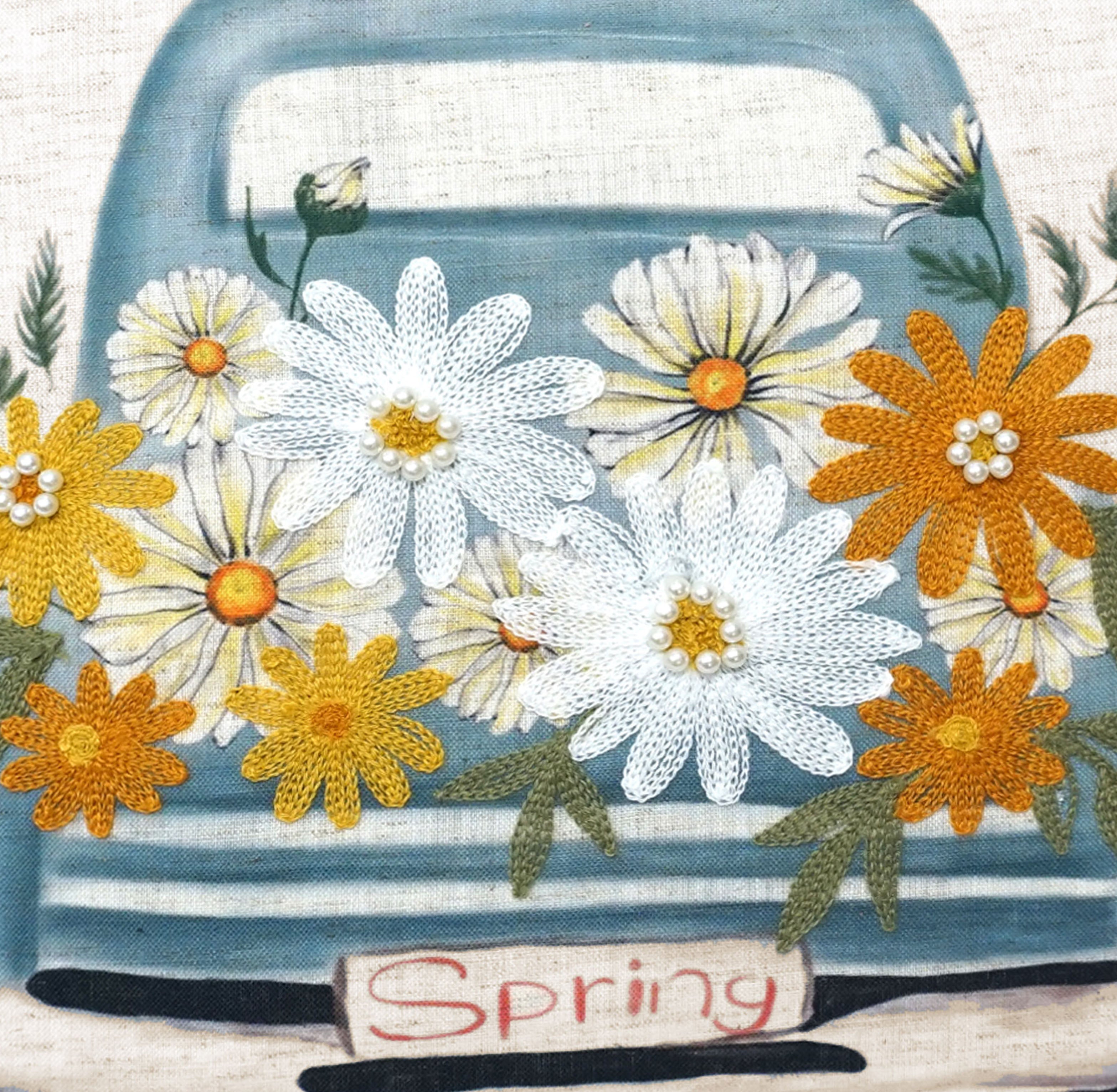 Spring Truck Throw Pillow | Multi | 20"x 20" – Millow
