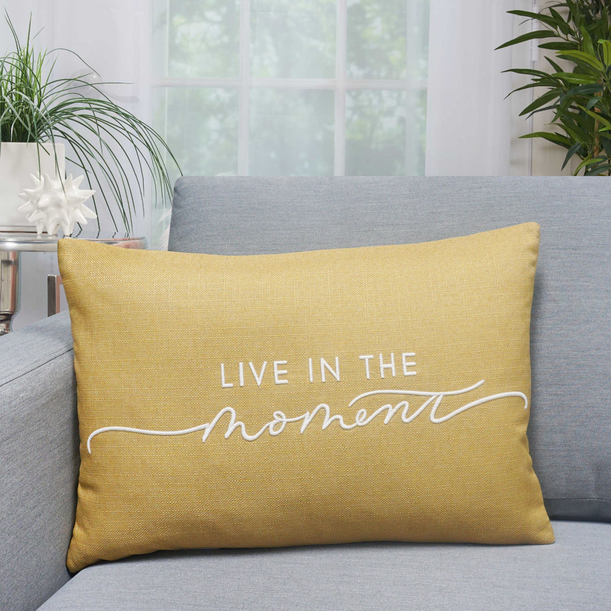 Live in the Moment Throw Pillow Cover | Rattan | 14" x 20" – Millow